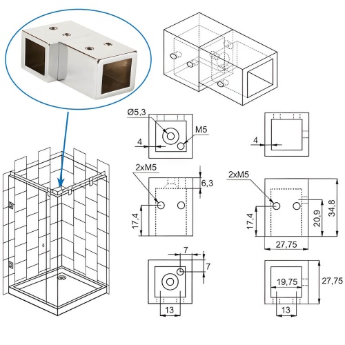 Shower Reinforcement Bar | Stabiliser Bars | Shower Screen Bracing Bar ...