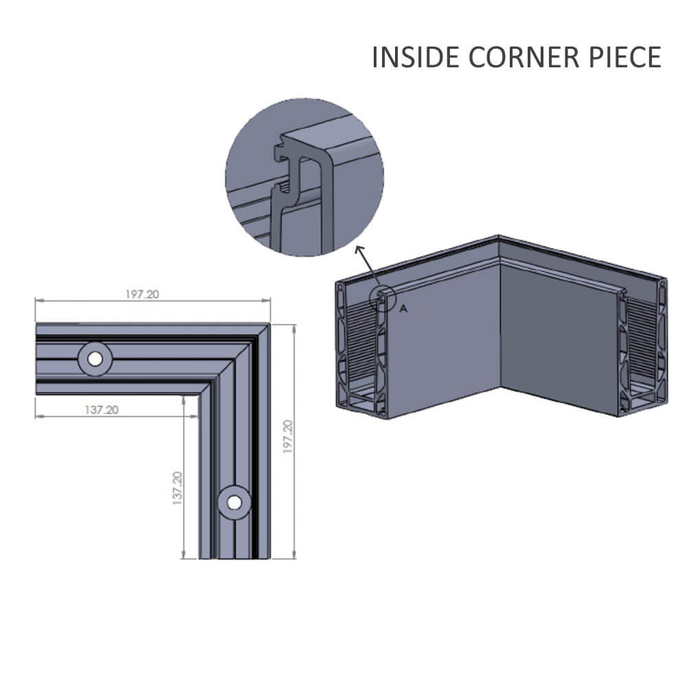 90° Corner Connector for Alu-Slim PRO ChanneL