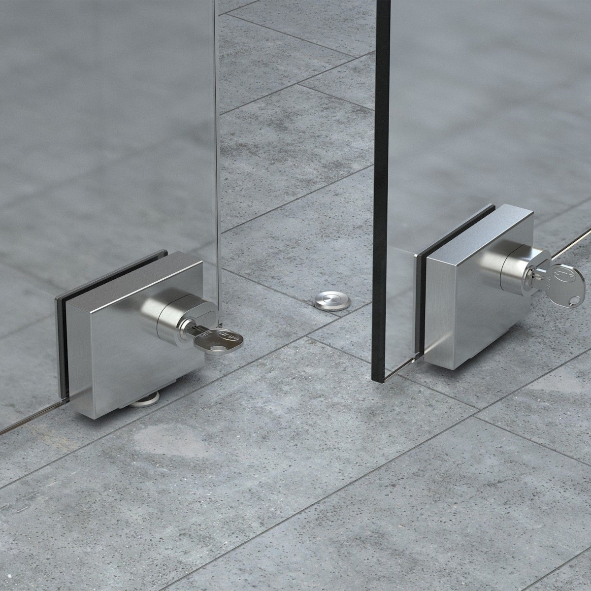 Door Lock & Keep for 10mm Glass Door without Glass Fabrication