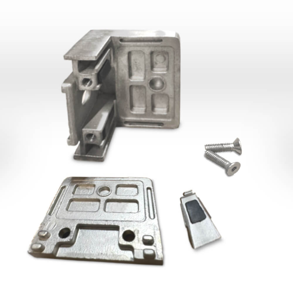 Extra Large Square Bracket with Flat Base for 15.0mm - 21.5mm Glass