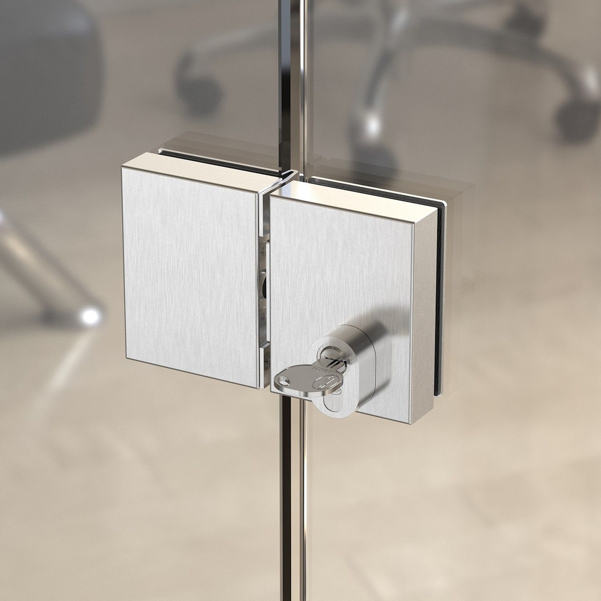 Door Lock & Keep for 10mm Glass Door without Glass Fabrication