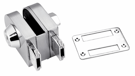 Retrofit Glass Door Lock (with Keys & Thumbturn) - No Drilling