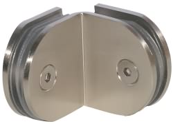 Round Glass Clip - 90° Glass to Glass