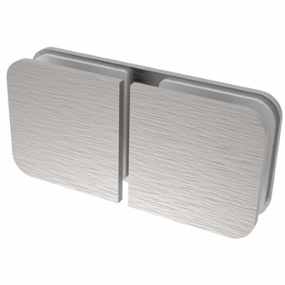 Square Glass Clip - Satin Stainless Steel