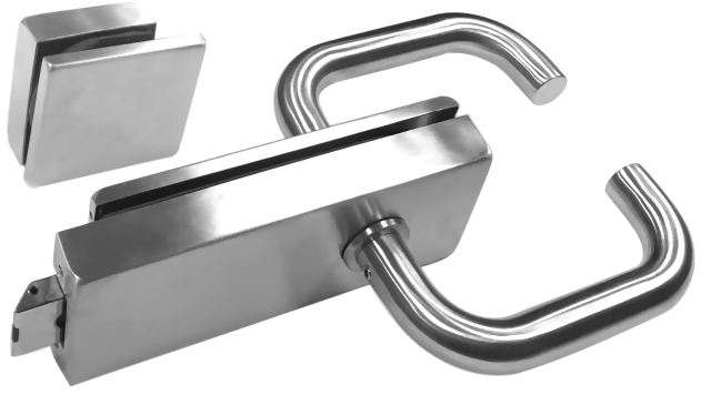 Glass Door Latch with Return-to-Door Lever Handles