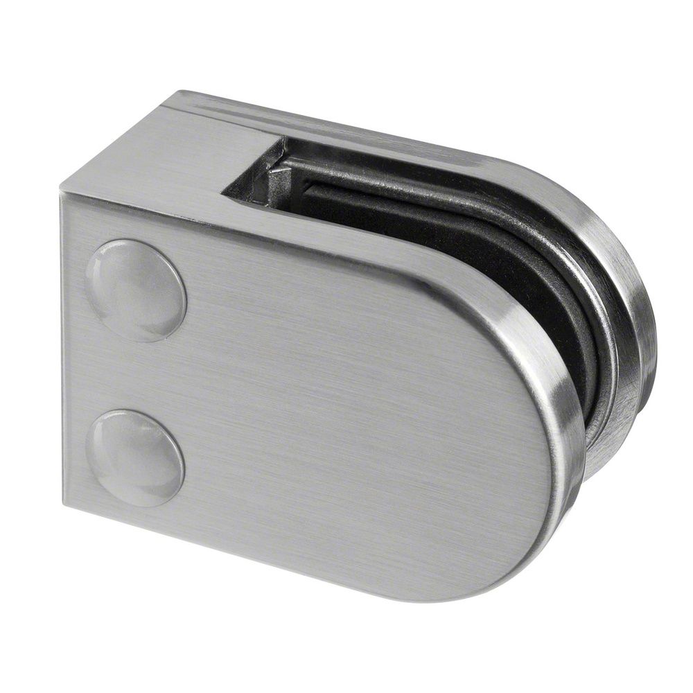 'D' Shaped Glass Clamp with Flat Base - Zintec