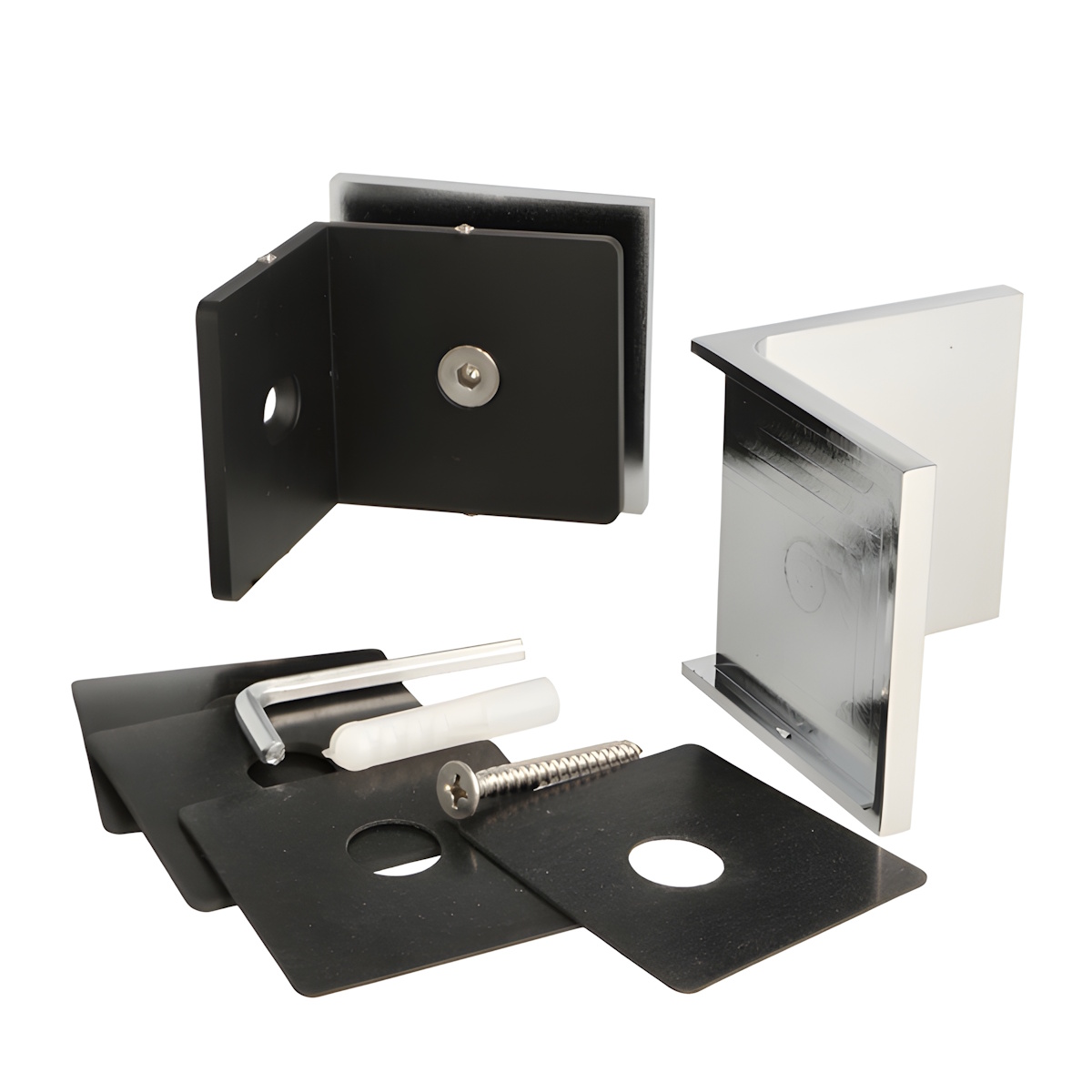 Shower Bracket with Invisible Screws - Offset Wall Mounting Plate
