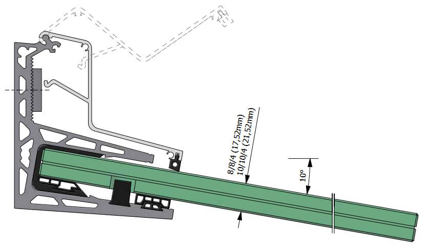 Wall Mounted Channel Profile for Glass Canopy