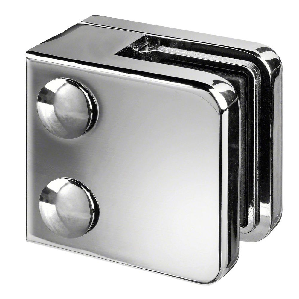 Zintec Square Glass Clamp with Flat Back